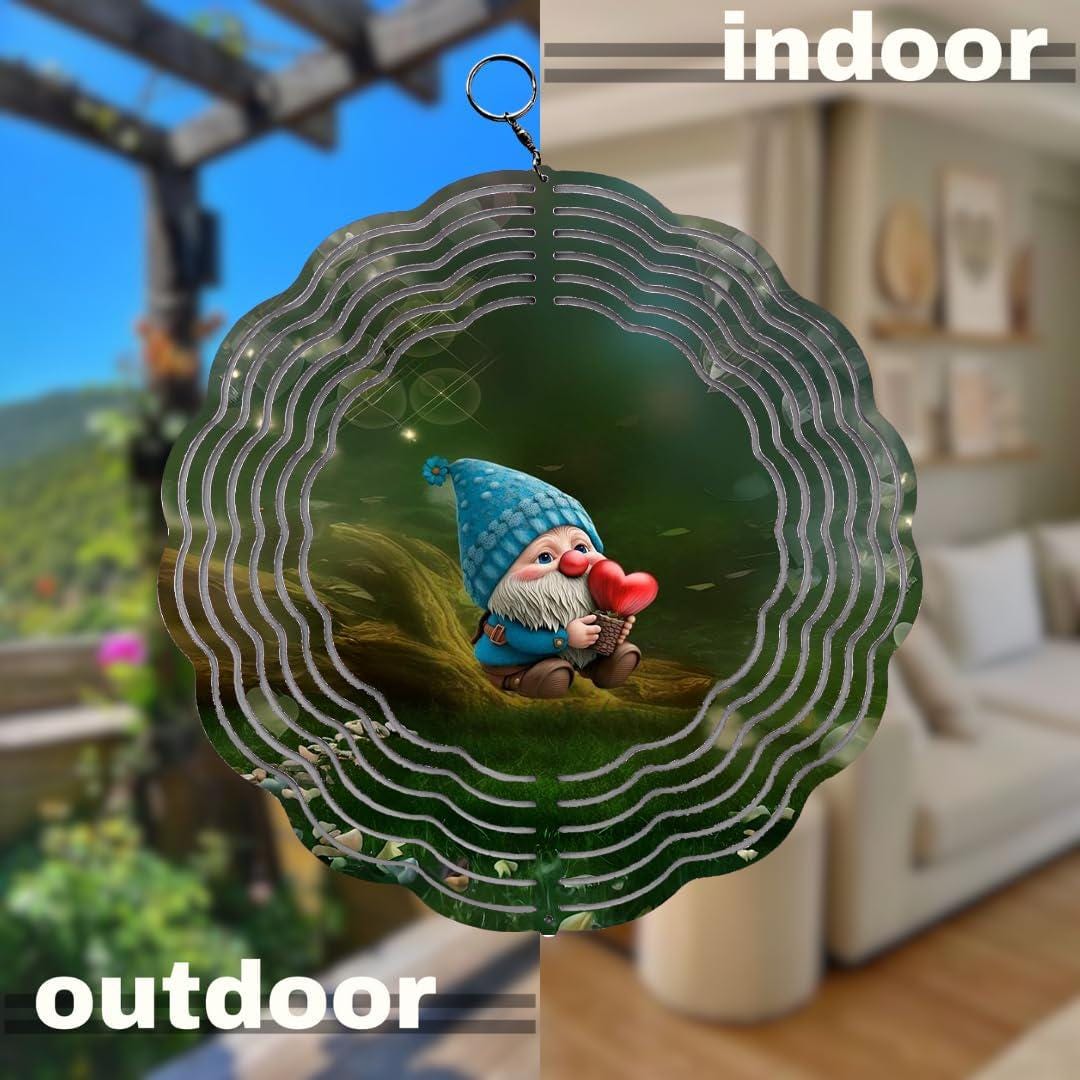 Cute Valentines Day Gnome Dwarf Design Wind Spinner Art 10 Inch for ...