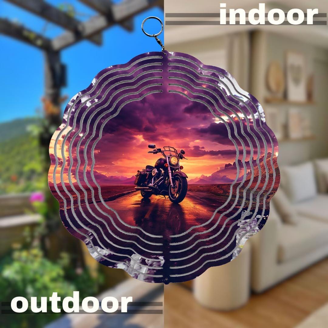 Beautiful Sky Cool Motorcycle Design Wind Spinner for Yard Art and ...