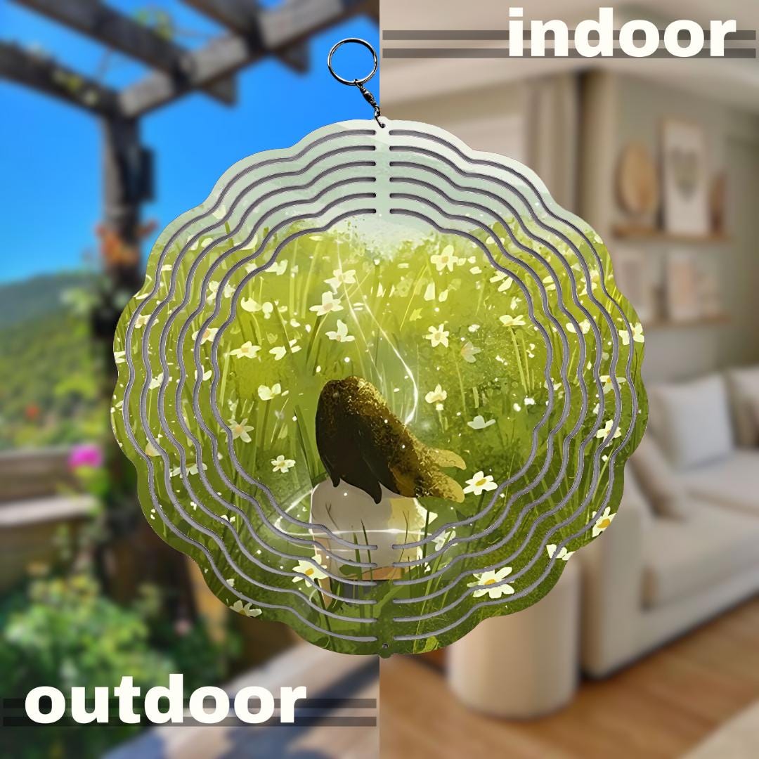 Enchanted Meadow Wind Spinner – Girl Surrounded by Spring Blossoms - Etsy