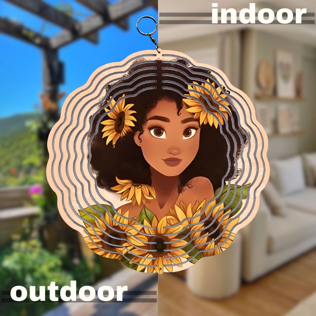 Sunflower Beauty Wind Spinner | Afrocentric Home Decor | Sunflower ...