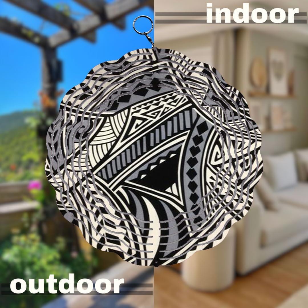Aztec Hawaiian Tribal Design Wind Spinner for Yard Art and Garden Decor ...