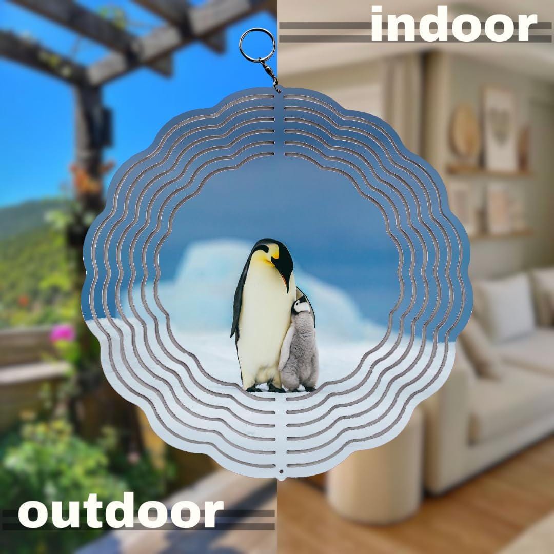 Cute Penguins Antarctic Design Wind Spinner Art 10 Inch for Garden ...