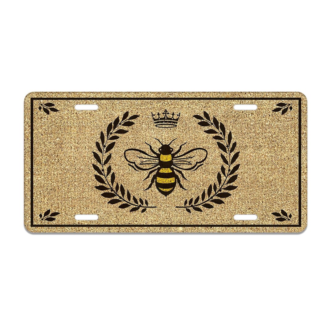 Bee Crown License Plate - Gold Glitter Bee Car Tag, Queen Bee Vanity ...