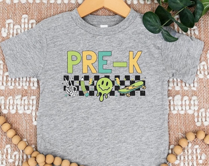 Pre-k Shirt, Kickin'it Pre-k Style Shirt, First Day of School Shirt, Back to School Shirt, Funny ...
