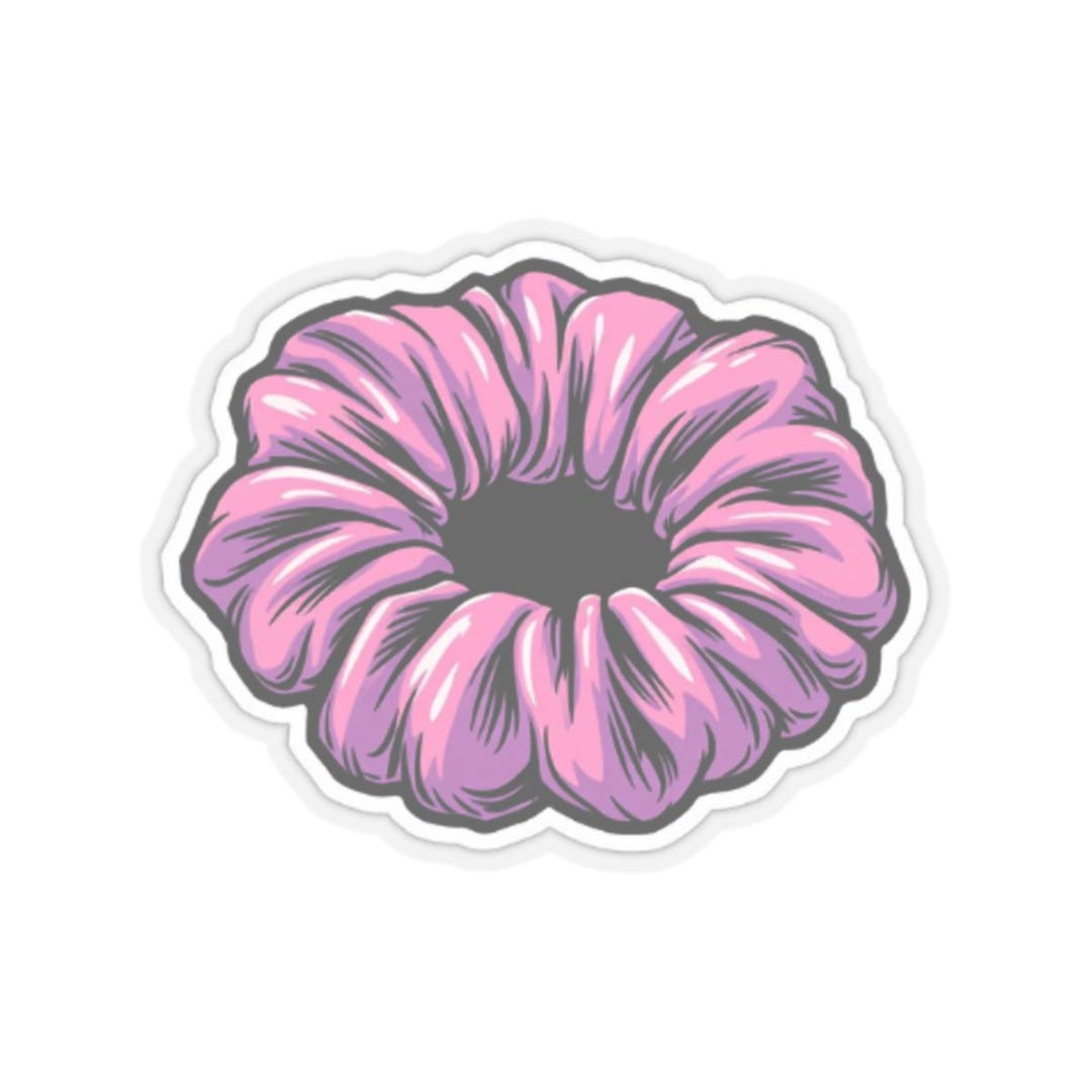 Pink Scrunchie Kiss-cut Sticker - Etsy