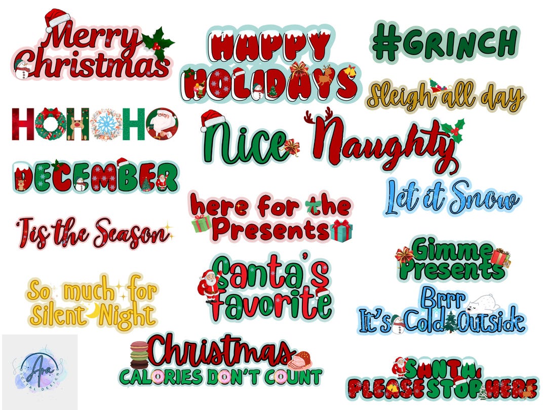 Christmas Party Photo Booth Props Holiday Party Props Work Party Props ...