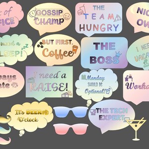 Office Party Photo Booth Props Ideas Office Party Props Work Party ...