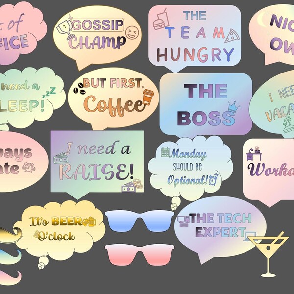 Office Party Photo Props - Etsy
