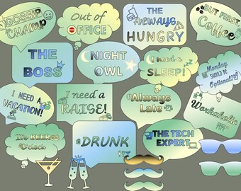 Office Party Photo Booth Props Ideas Office Party Props Work Party ...