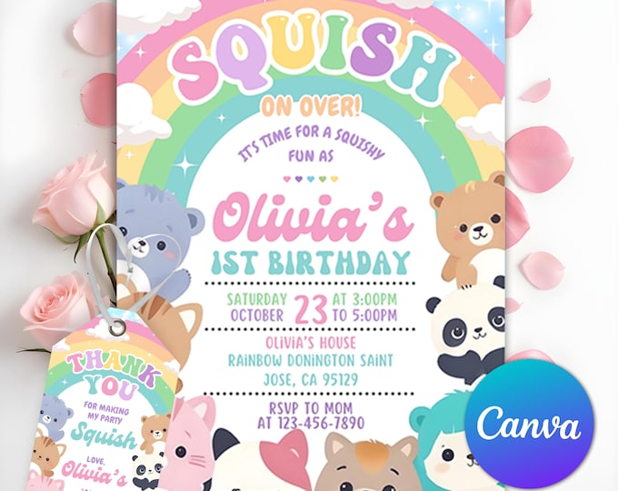 Squishmallow Birthday Invitation | Squishmallow Editable Invitation ...