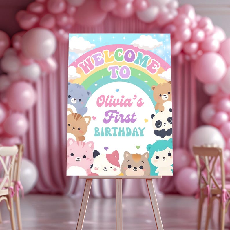Squishmallow Birthday Welcome Sign, Squishmallow Party Yard Sign ...