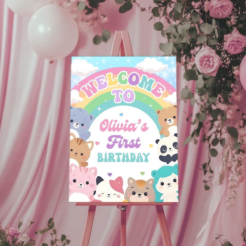 Squishmallow Birthday Welcome Sign, Squishmallow Party Yard Sign ...