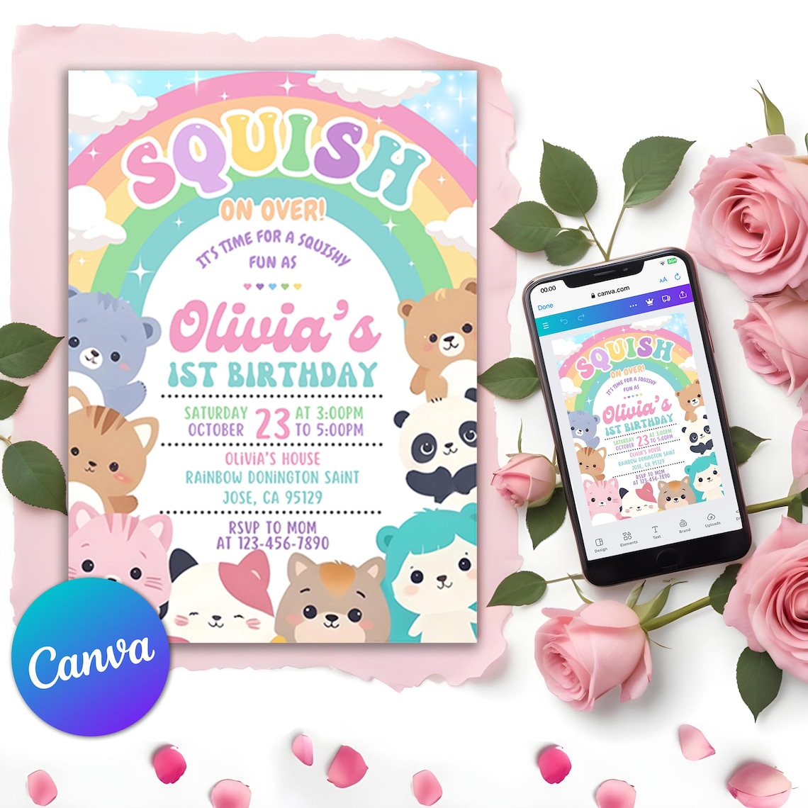 Squishmallow Birthday Invitation, Squishmallow Invitation, Squish ...