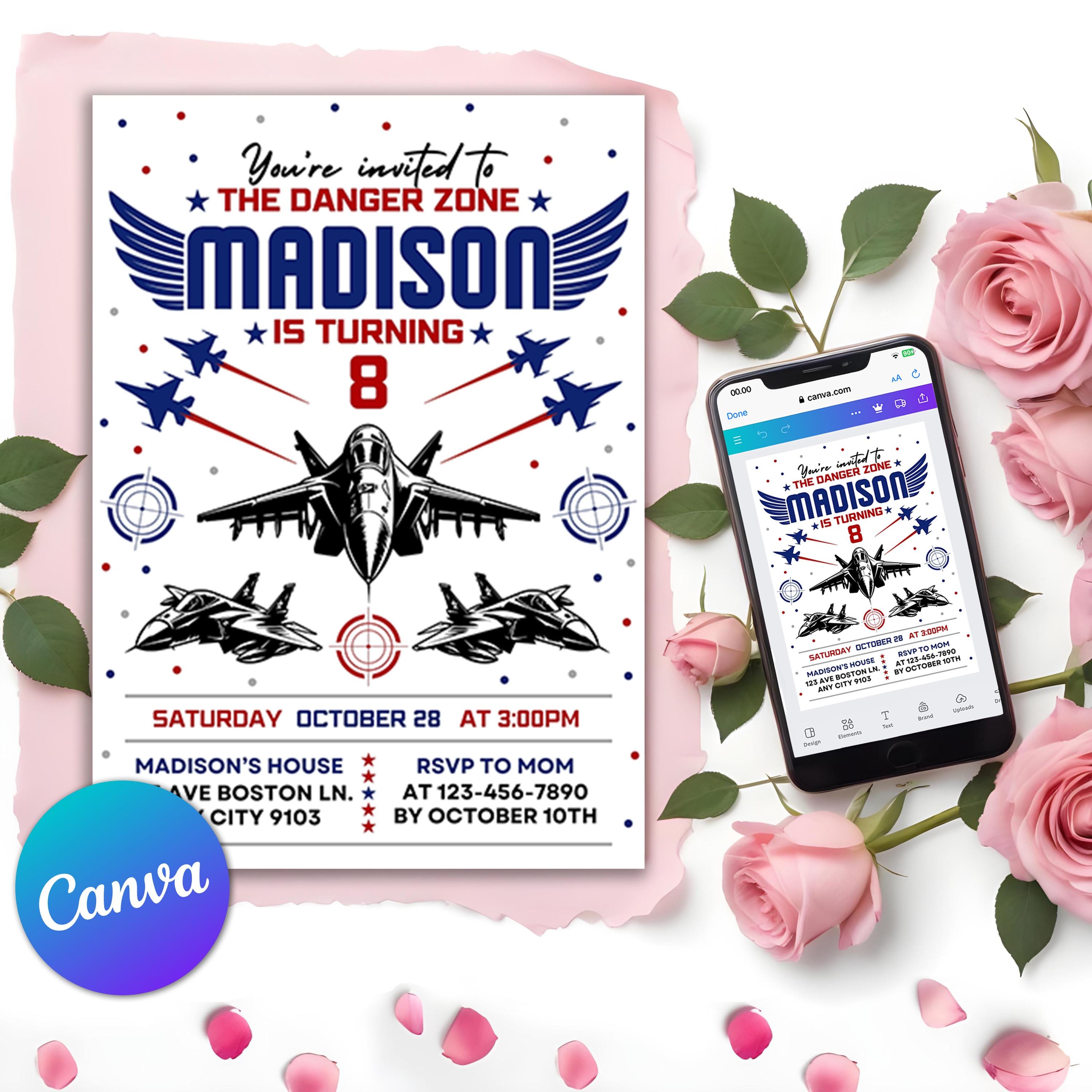 Fighter Pilot Birthday Invitation, Fighter Jet Pilot Invitation, Boy ...