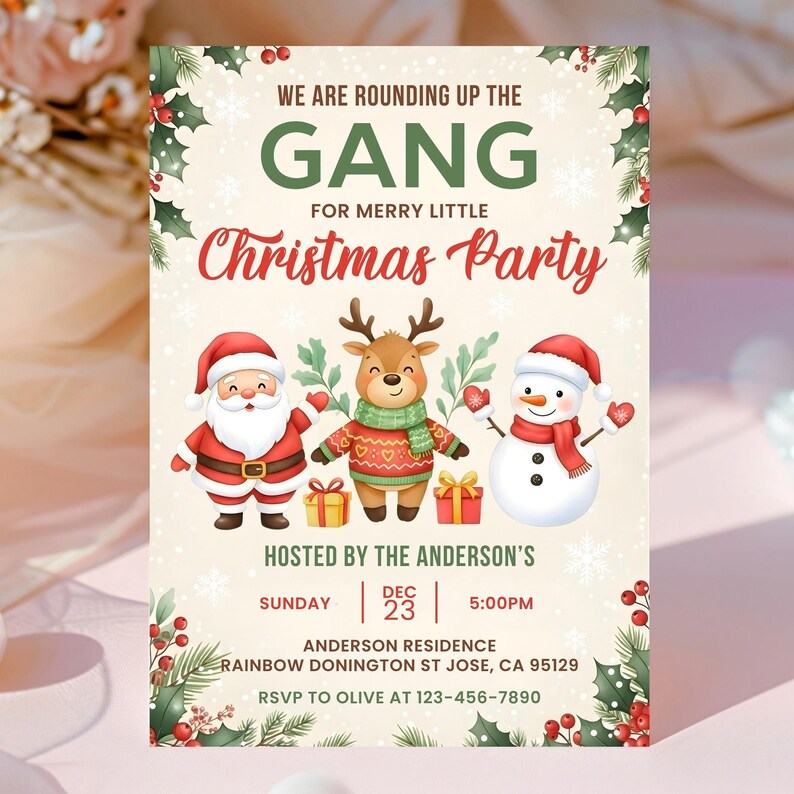 Reindeer Christmas Party Invitation, Rudolph Themed Holiday Party, We ...