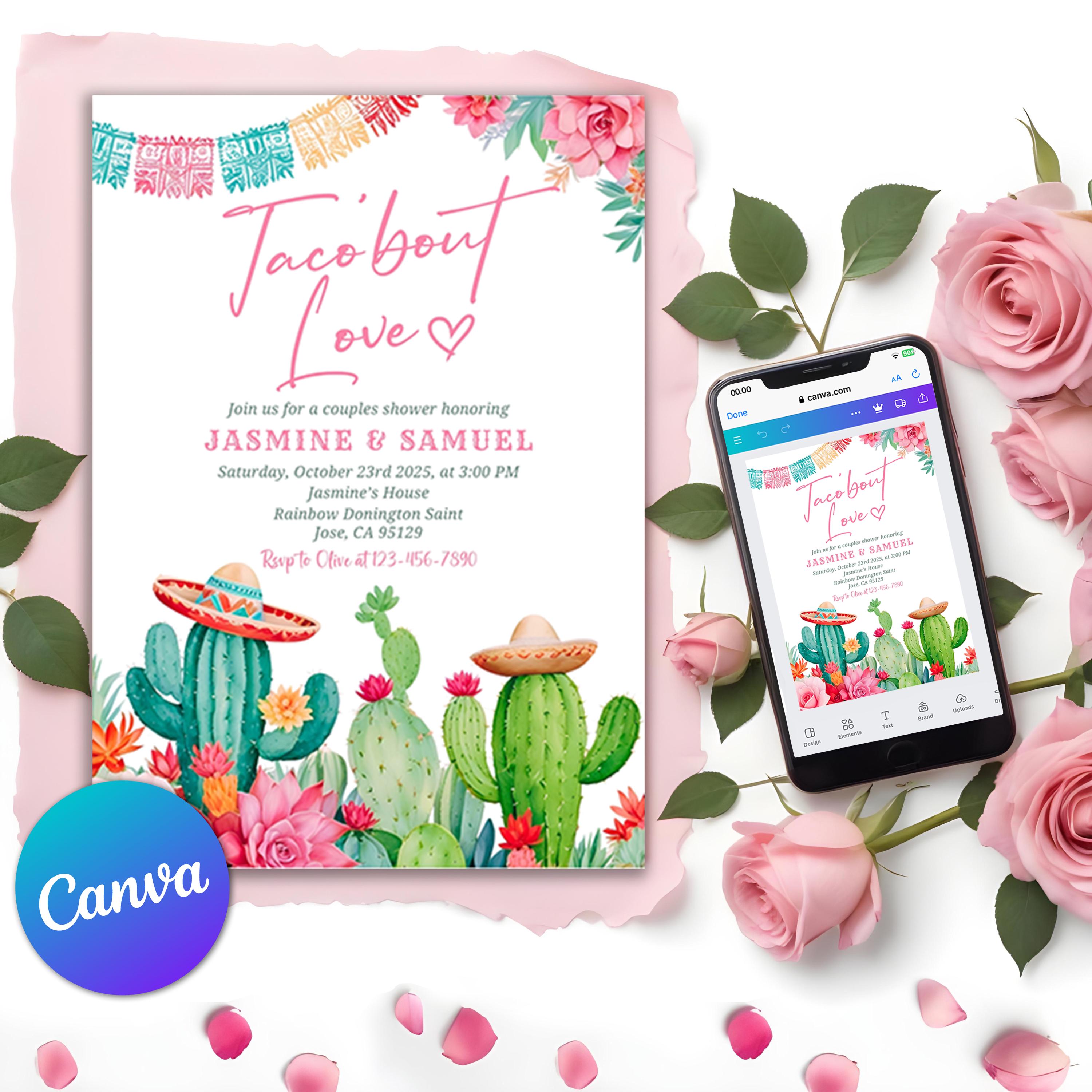 Taco 'bout Love Fiesta Couples Shower Invitation, Taco 'bout Love ...