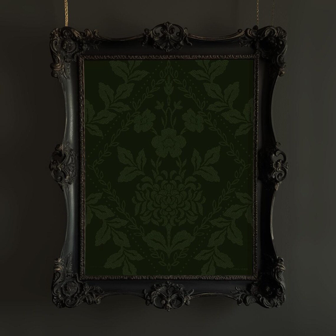 Green Dahlia Diamond - Art Print - Dark Hunter Forest Emerald Moody ...