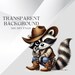 Cowboy Raccoon Clipart Pack, Charming Illustration With Cowboy Hat ...