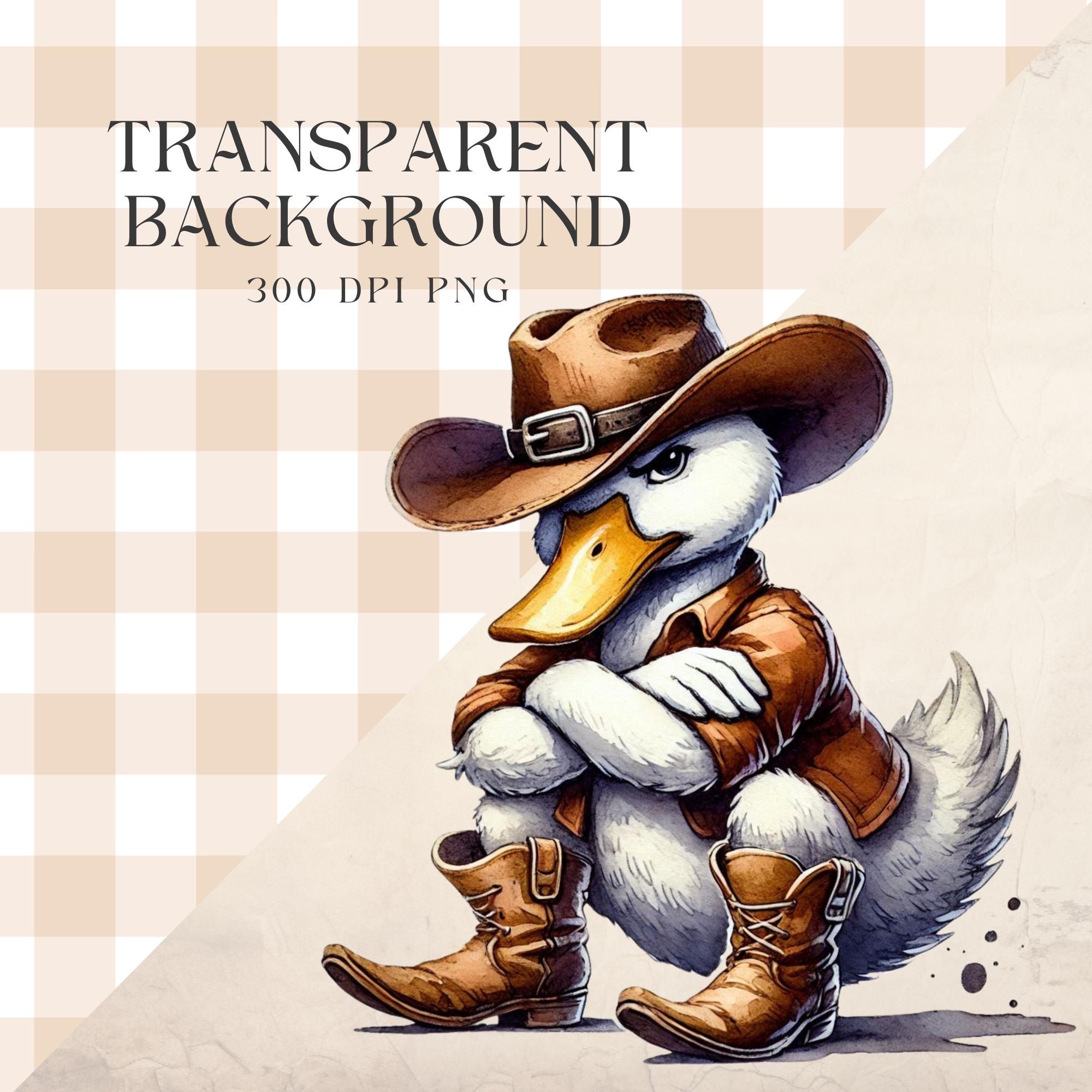 Western Cowboy Duck Clipart Pack | Funny Western Duck Illustration ...