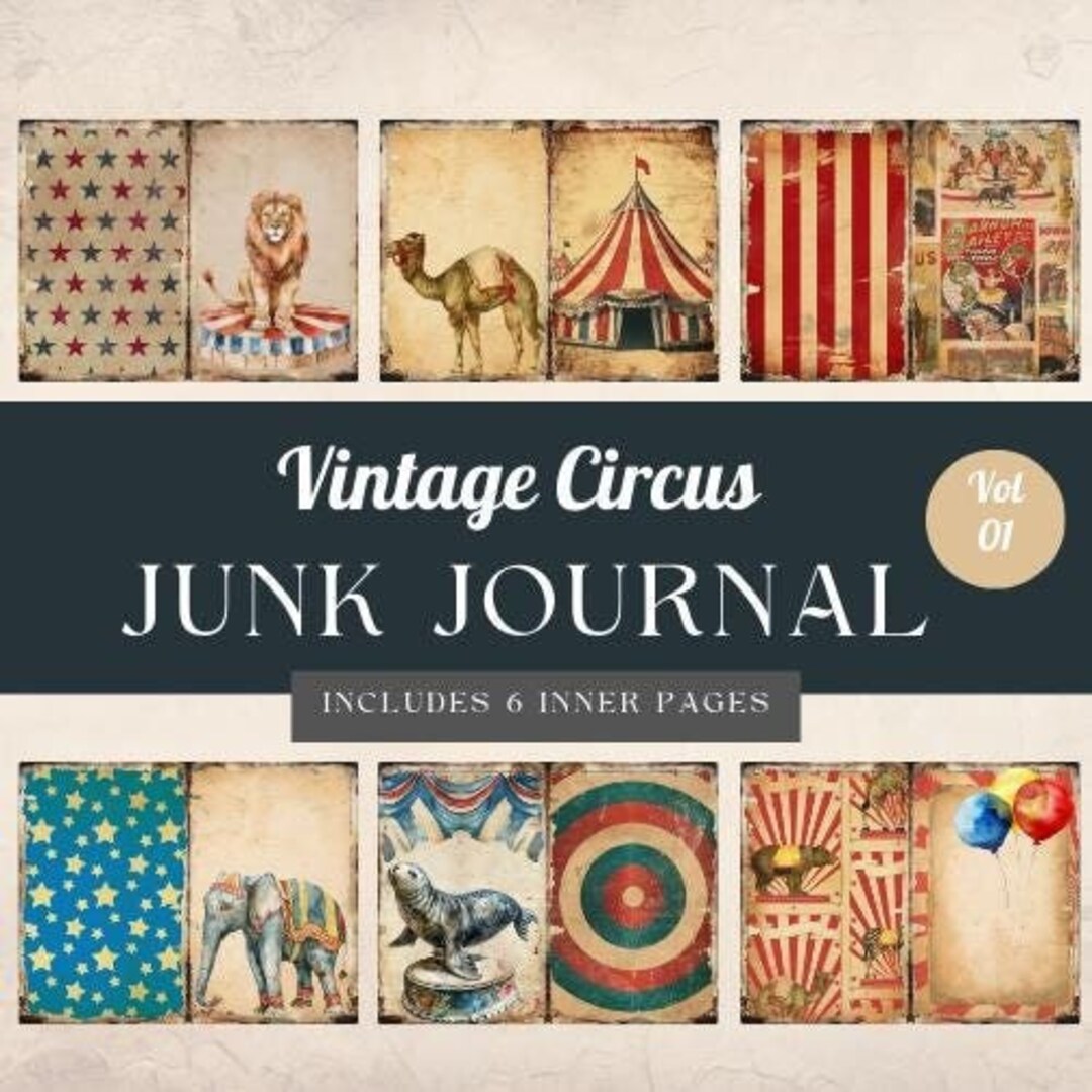Circus Junk Journal Pages, Circus Ephemera, Digital Download, Digital ...