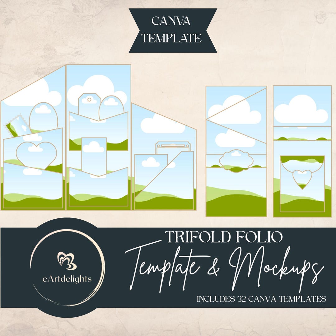 Trifold Folio Canva Template Bundle | Digital Junk Journal Kit ...