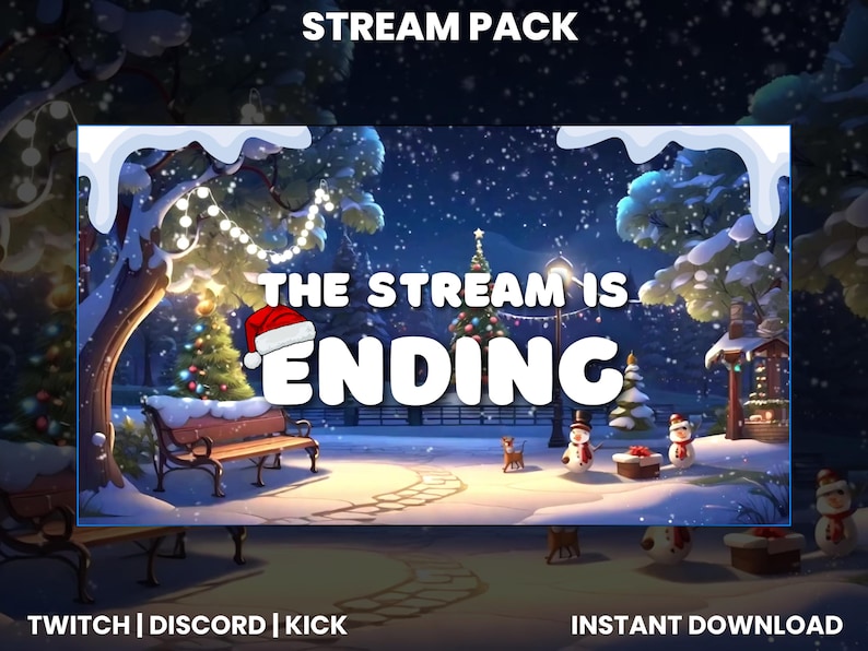 Snow Christmas Twitch Stream Pack | Twitch Screen Overlay | Webcam ...