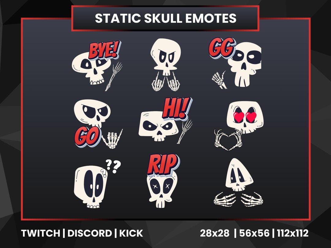 Skull Twitch Emotes | Twitch Emotes | Skull Emotes | Grim Reaper Emotes ...