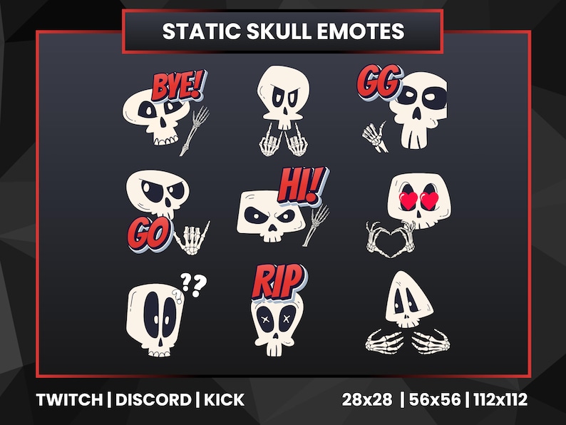 Skull Twitch Emotes | Twitch Emotes | Skull Emotes | Grim Reaper Emotes ...