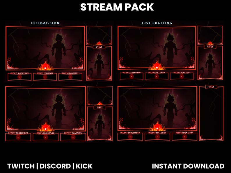 Twitch Stream Pack Twitch Screen Overlay Animated Screens Webcam ...