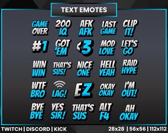 50 Text Emotes | Grey Pink Text Emotes | Twitch Emotes | Discord | Kick ...