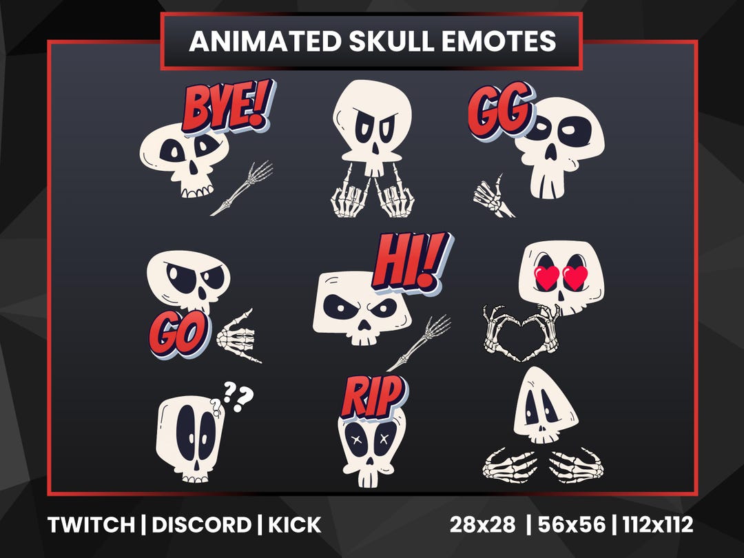 Animated Skull Twitch Emotes | Animated Emotes | Skull Emotes ...
