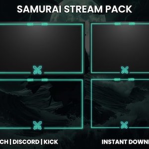 Samurai Twitch Stream Pack | Twitch Screen Overlay | Twitch Panels ...
