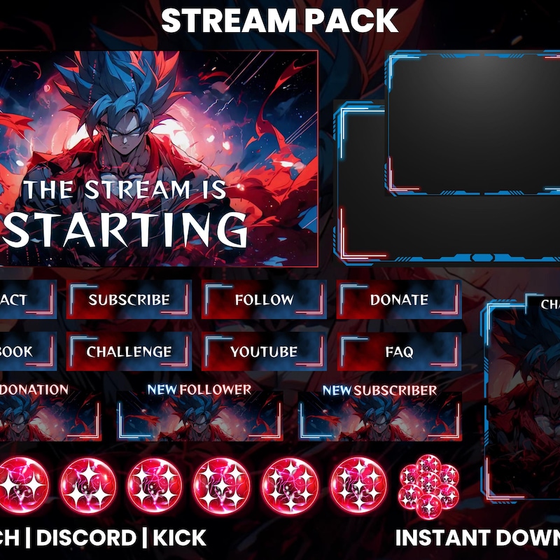 Twitch Panels Dragon Ball Z - Etsy