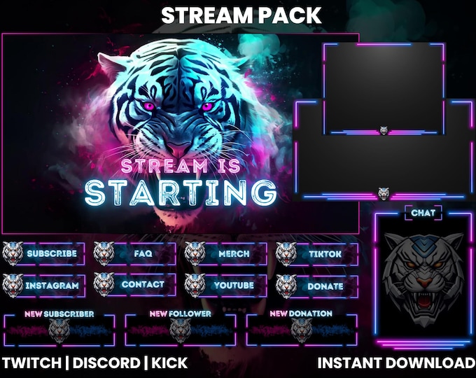 White Tiger GFX Design Bundle PNG Format - No Background (animal ...