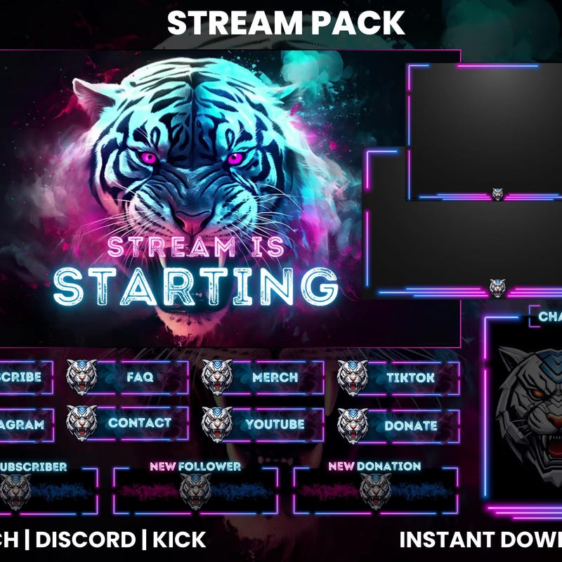 Tiger Twitch Scenes - Etsy