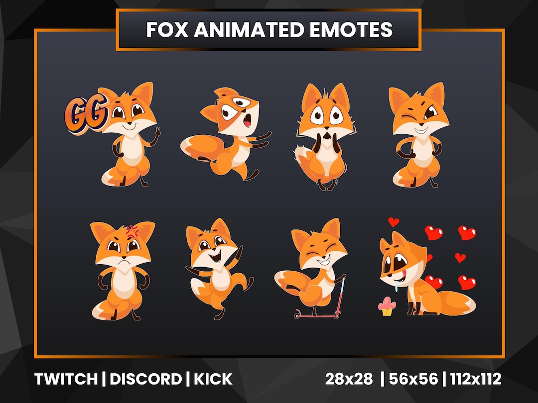 Animated Fox Twitch Emotes | Fox Emotes | Animated Twitch Emotes | Cute ...