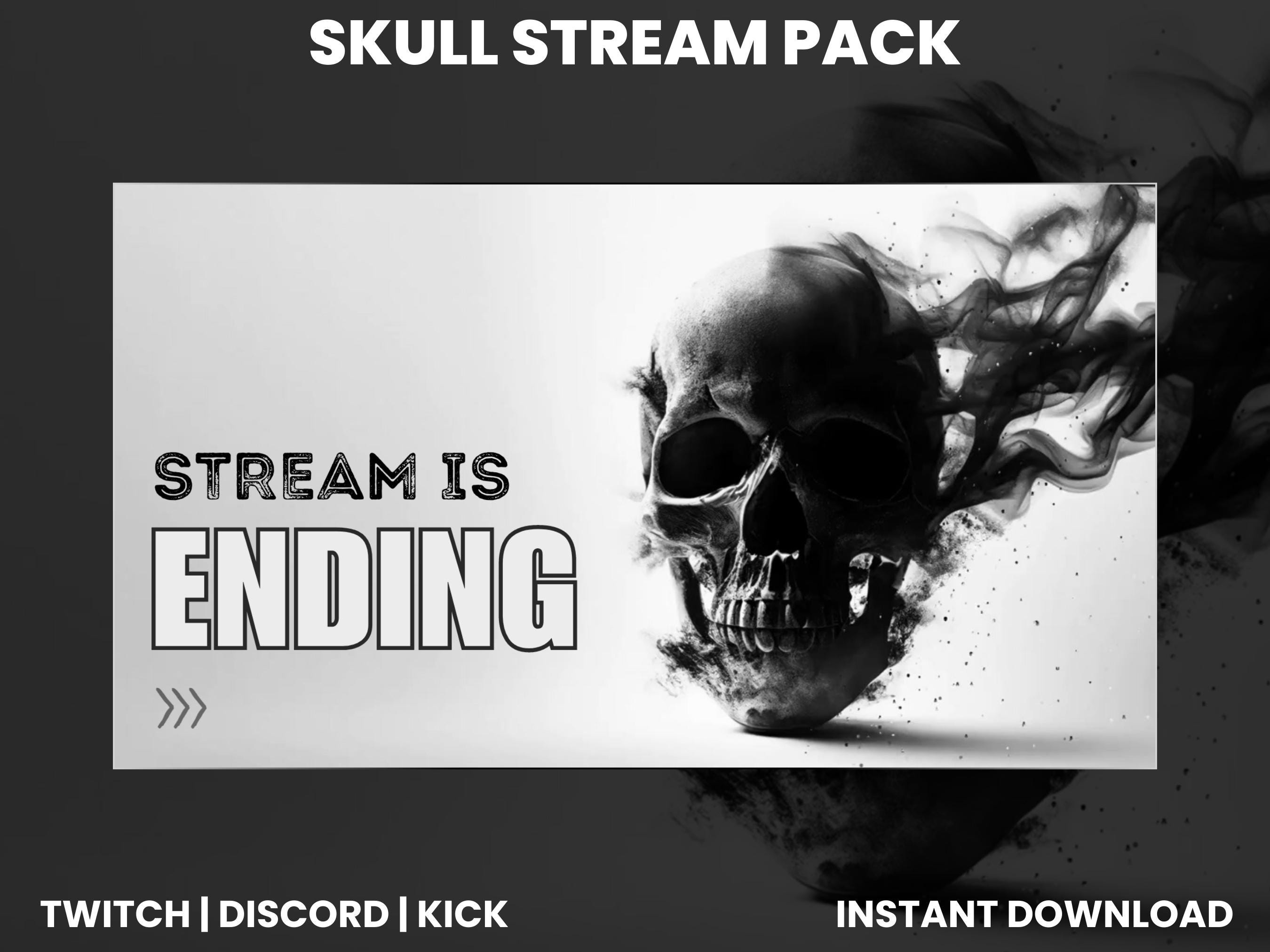 Skull Twitch Stream Pack | Twitch Screen Overlay | Twitch Panels ...