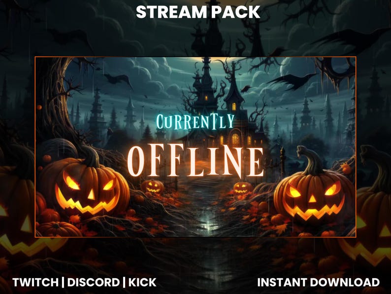 Spooky Halloween Animated Twitch Stream Pack | Webcam Overlay ...