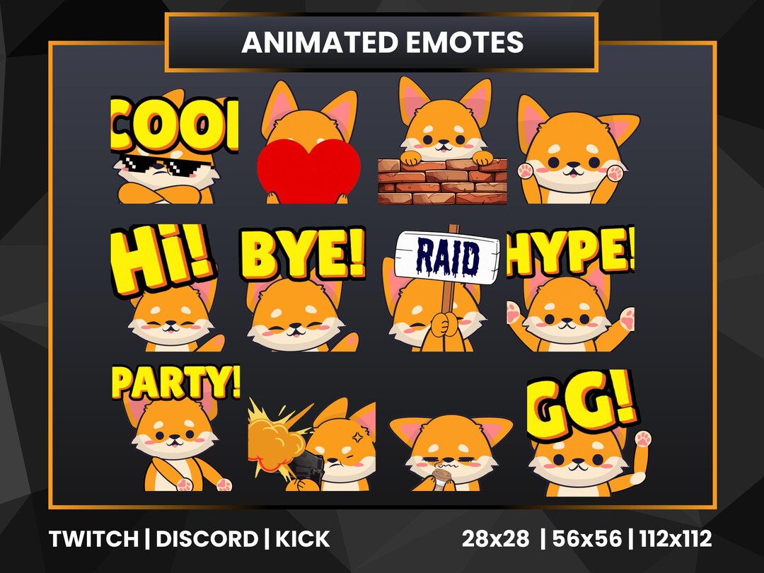 Animated Twitch Emotes | Wolf Emotes | Fox Emotes | Animal Emotes ...