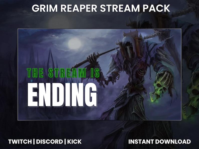Grim Reaper Twitch Steam Pack | Twitch Screen Overlay | Twitch Sub ...