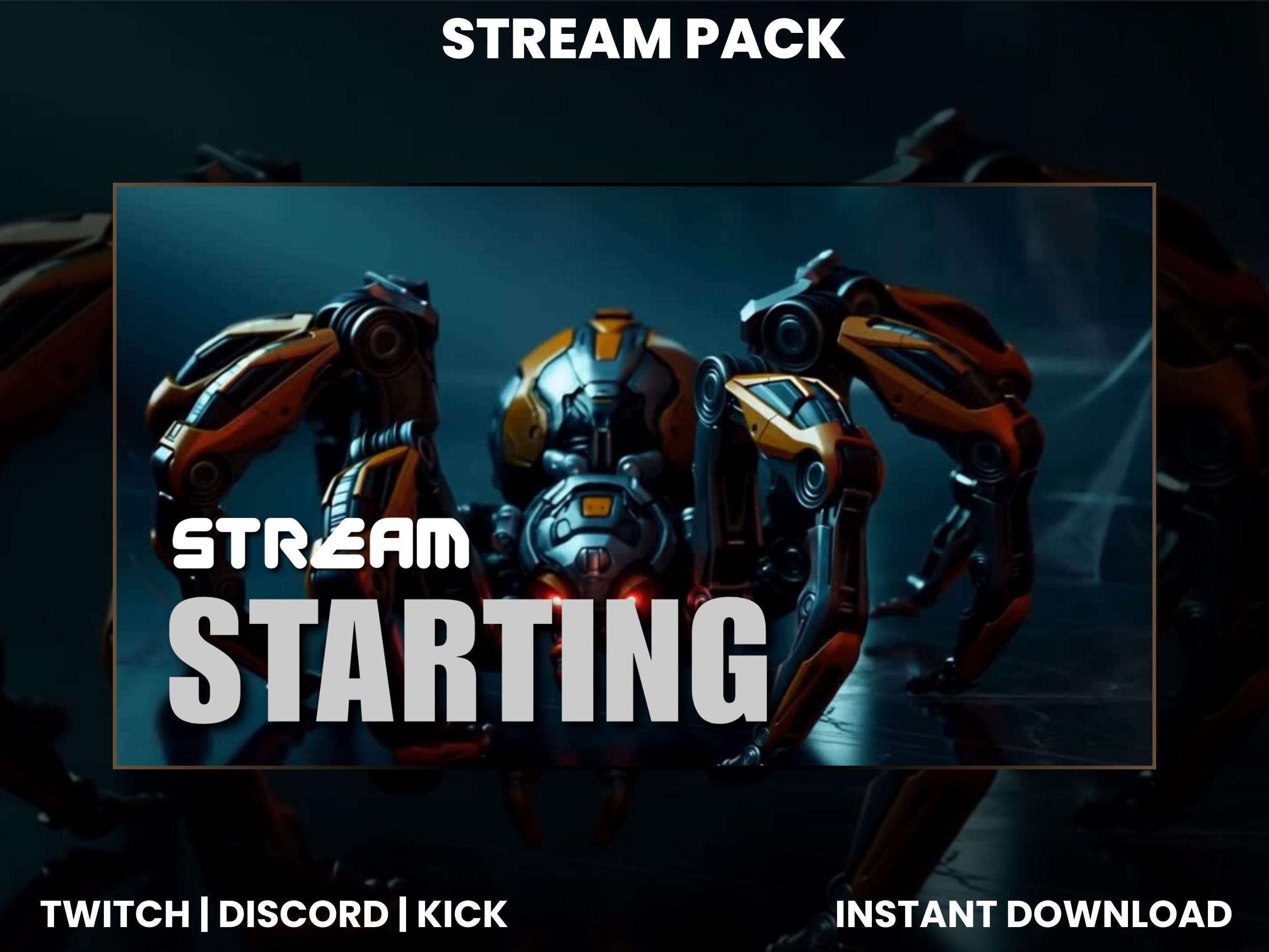 Spider Mech Stream Overlay Pack for OBS Twitch Kick – Animated ...
