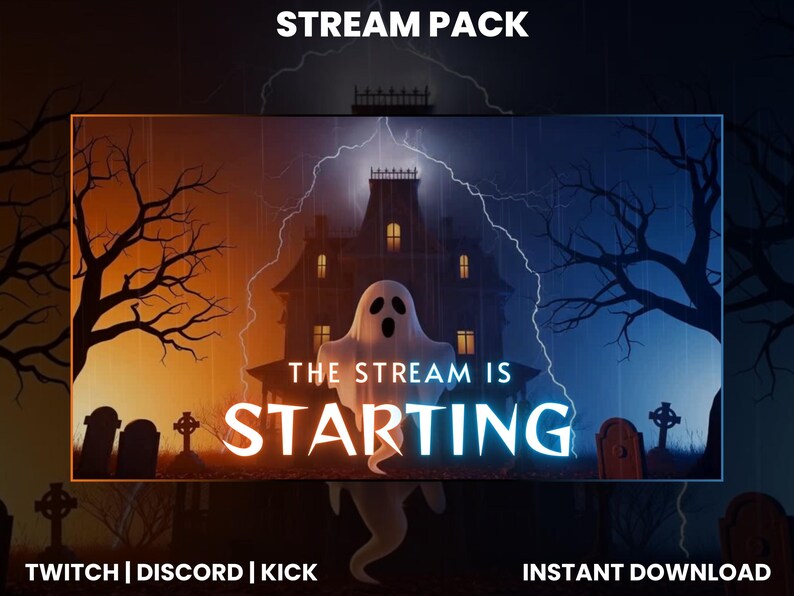 Halloween Ghost Stream Overlay Pack | Haunted House Stream Pack With ...