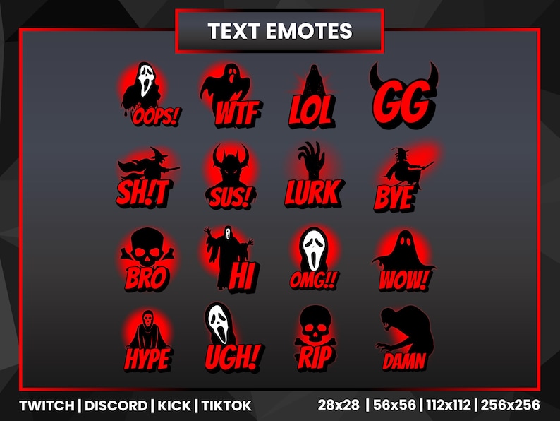 16 Shadow Ghost Twitch Emotes | Text Emotes Twitch | Ghost Emotes ...
