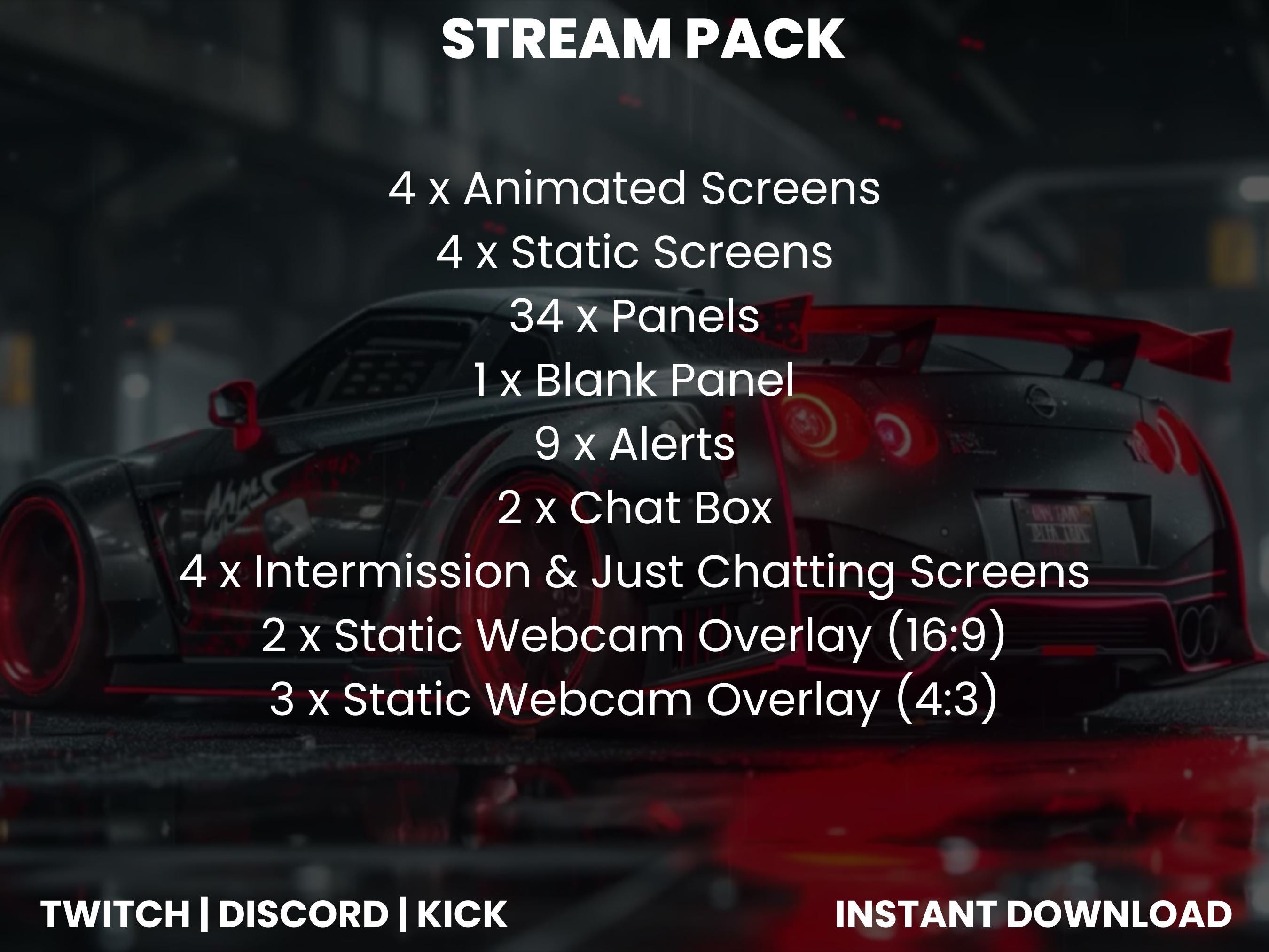 Animated Twitch Stream Pack | Twitch Screen Overlay | Sports Car Stream ...