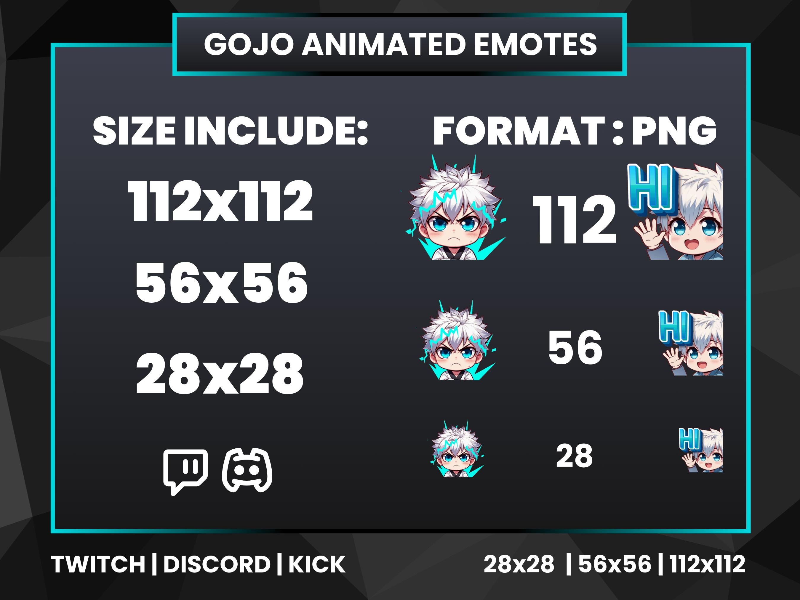 Animated Gojo Twitch Emotes | Gojo Emotes | Animated Twitch Emotes ...