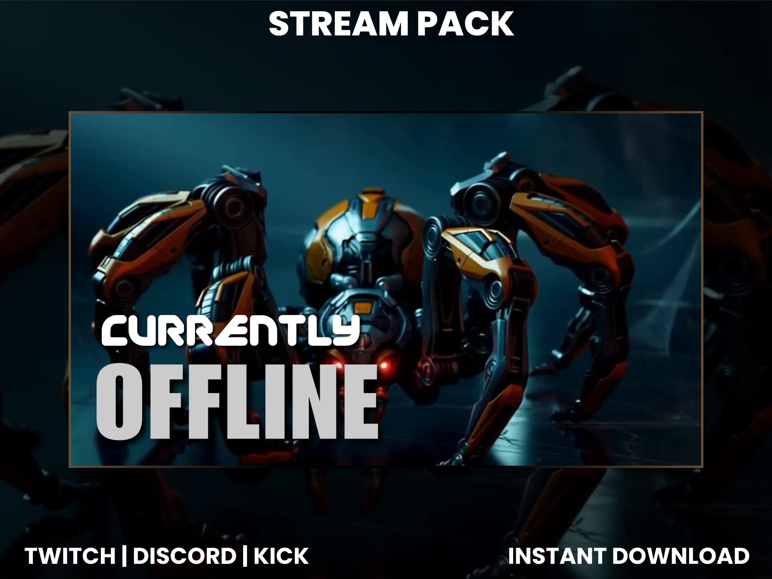 Spider Mech Stream Overlay Pack for OBS Twitch Kick – Animated ...