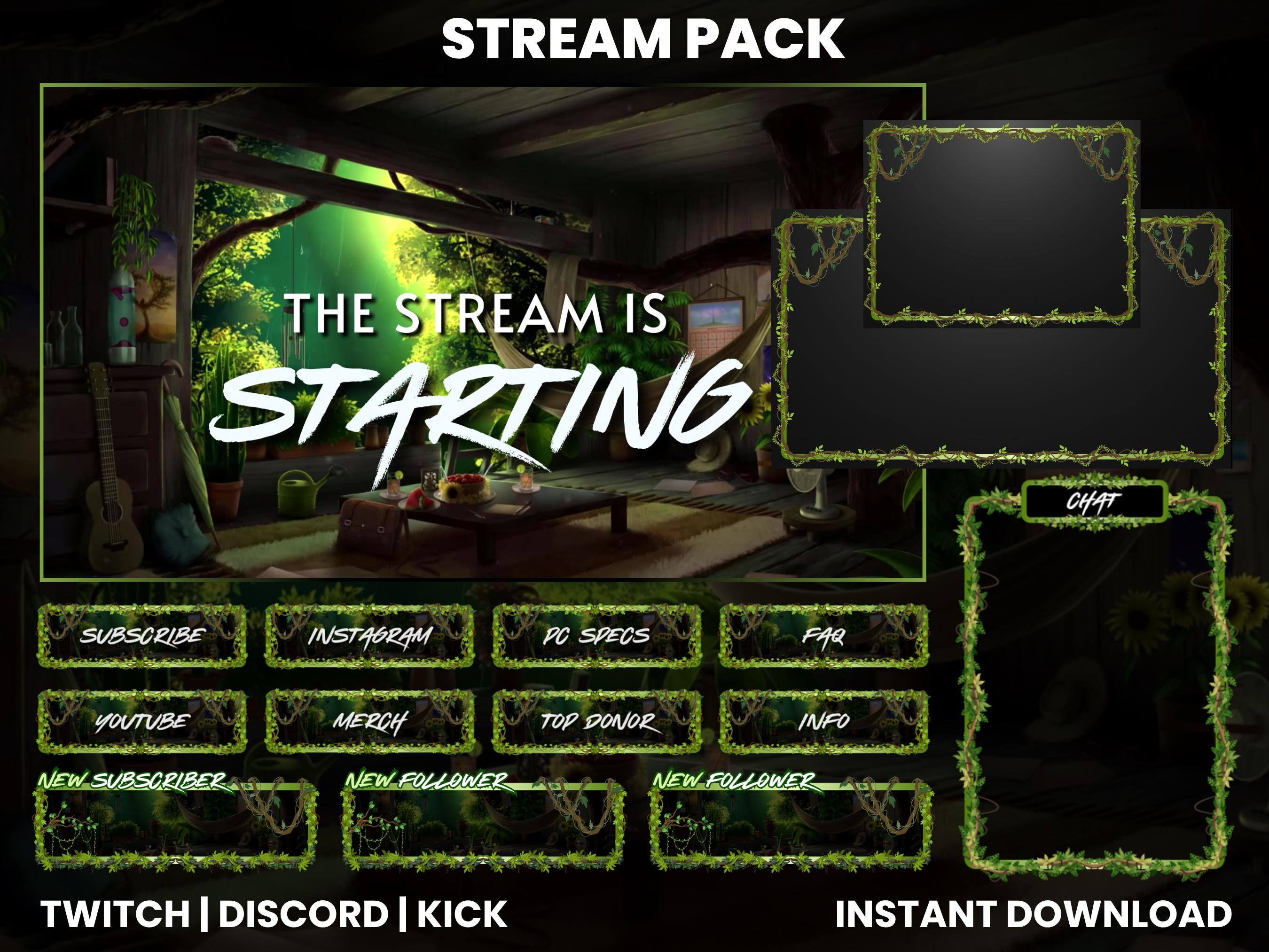 Cozy Nature Stream Overlay Pack for OBS Twitch Kick – Animated Forest ...