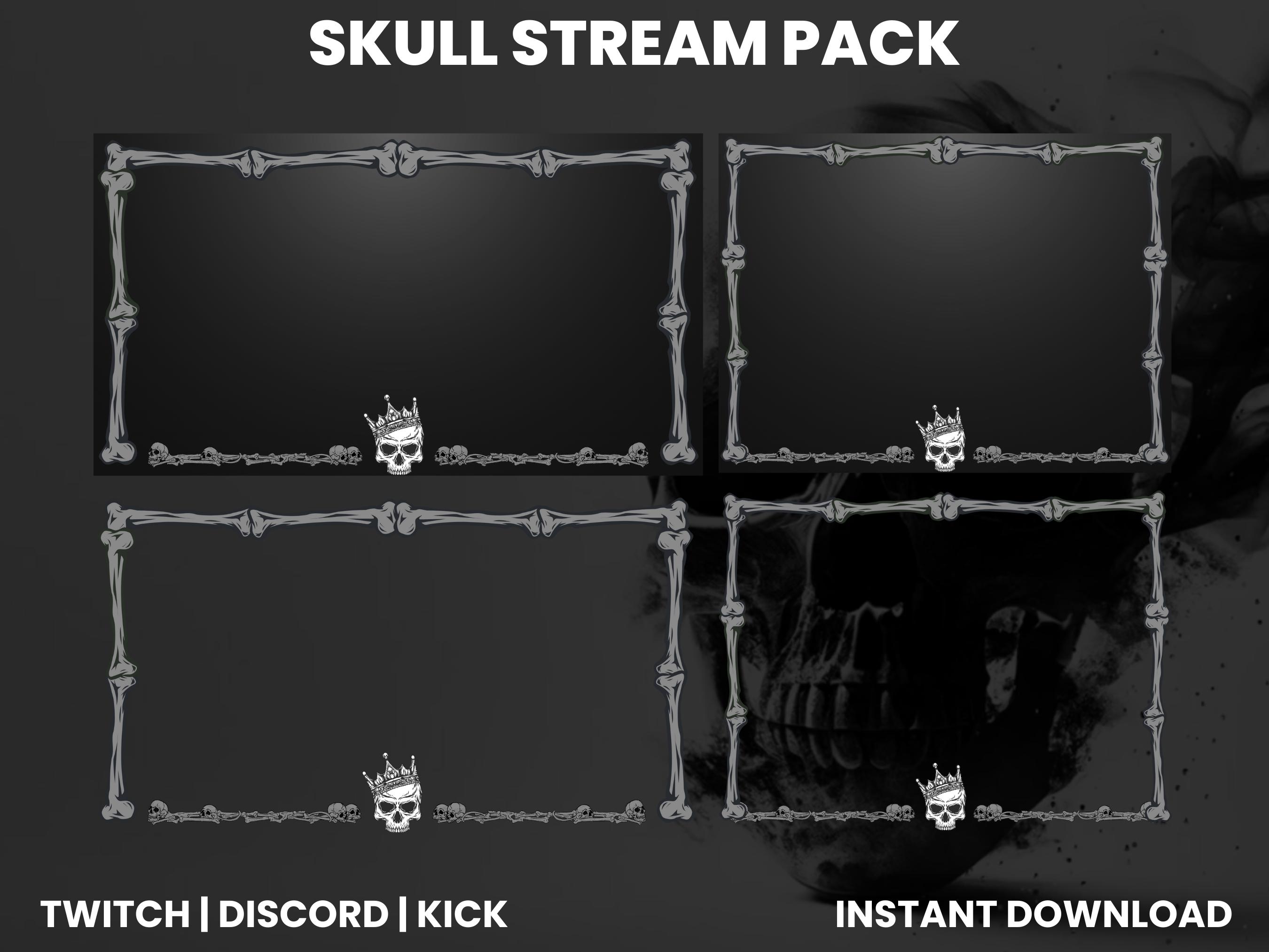 Skull Twitch Stream Pack | Twitch Screen Overlay | Twitch Panels ...