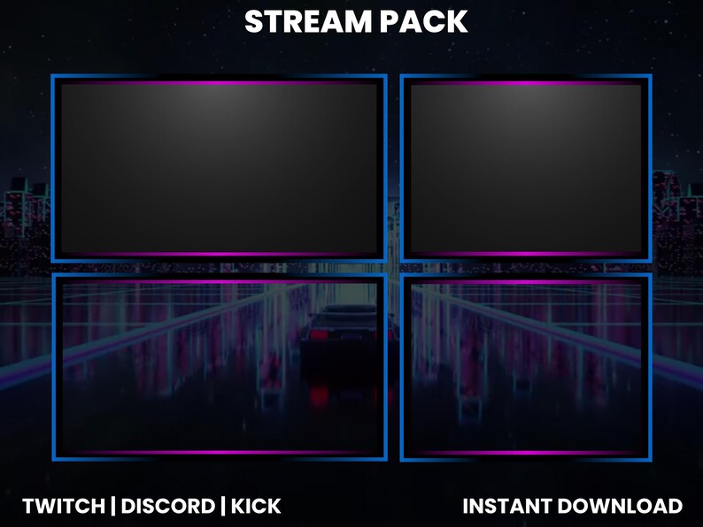 Racing Car Twitch Stream Pack | Twitch Screen Overlay | Twitch Panels ...