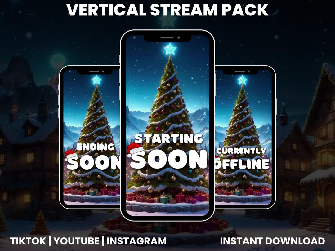Christmas Vertical Stream Pack | Starting Soon Offline BRB Ending ...